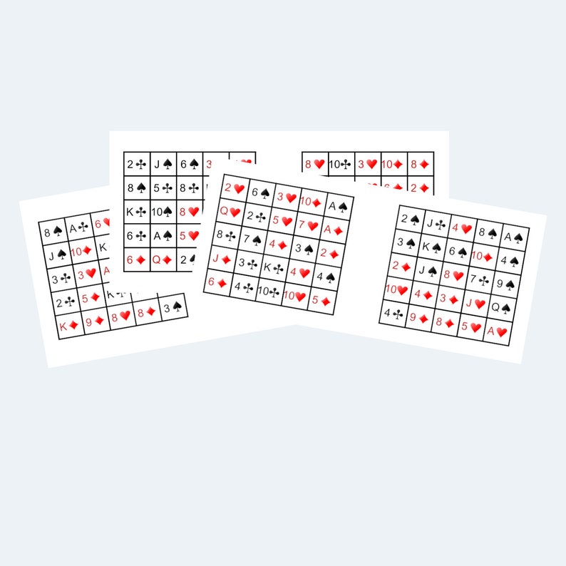 Poker Game Style Bingo Cards – 2 per Page – 500 Pages /1000 Printable ...