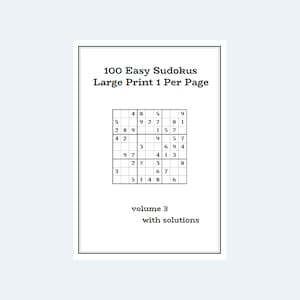 Sudoku Puzzles – 100 Easy-solve Sudoku Puzzles - Large Print One Per ...