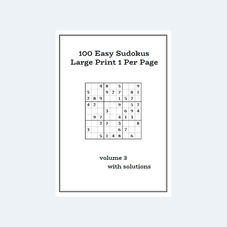 Sudoku Puzzles – 100 Easy-solve Sudoku Puzzles - Large Print One Per ...