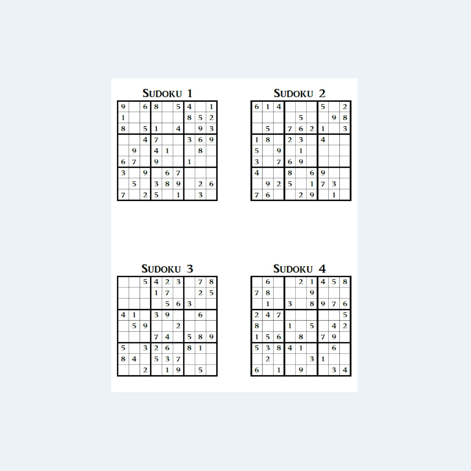 Sudoku Puzzles – 100 Easy-solve Sudoku Puzzles - Four Per-page Volume 2 ...