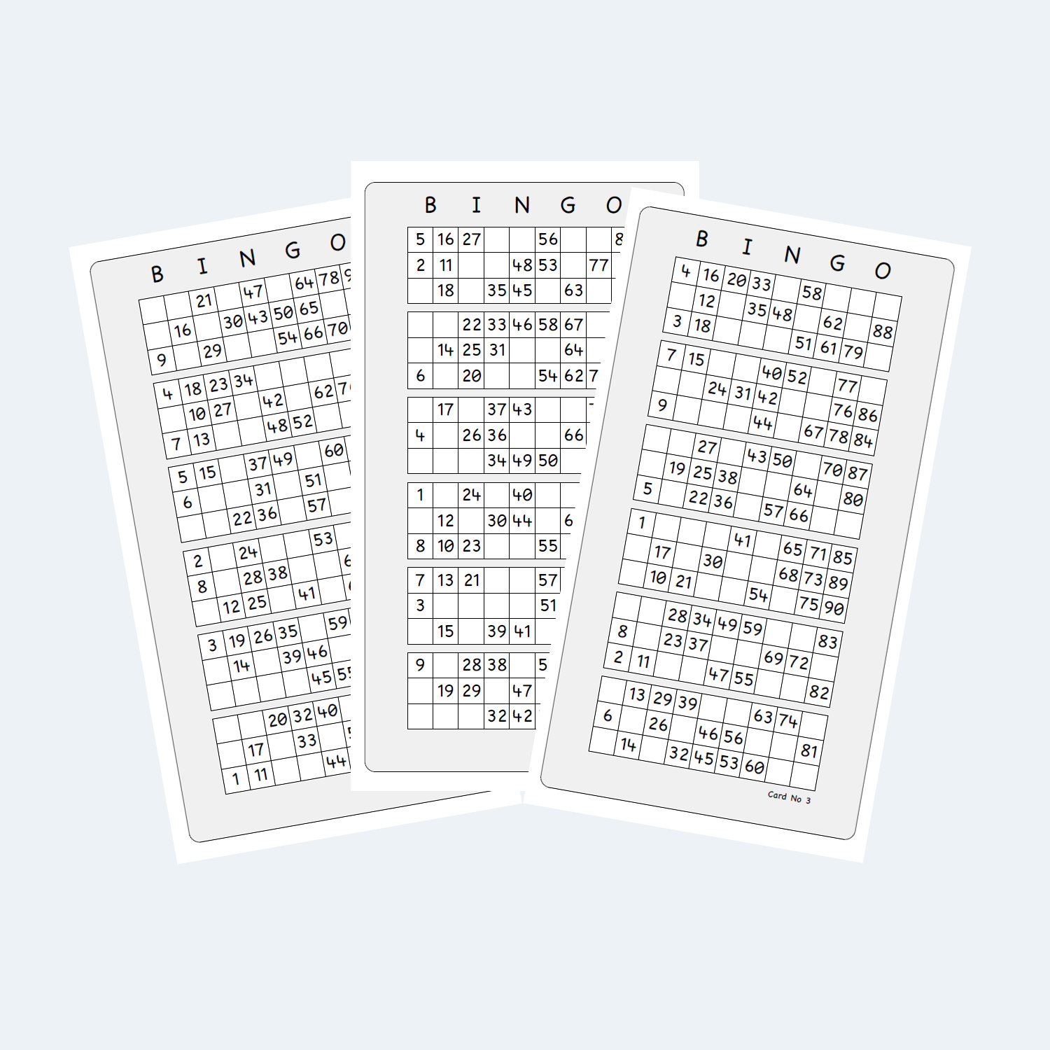 Printable Large Print Bingo Cards, UK Style 1-90, 1 Set per Page - Etsy