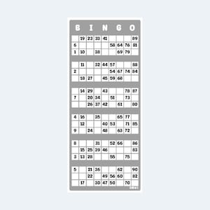 Printable UK Style 1-90 Bingo Ticket Cards, 2 per Page, 500 Pages ...
