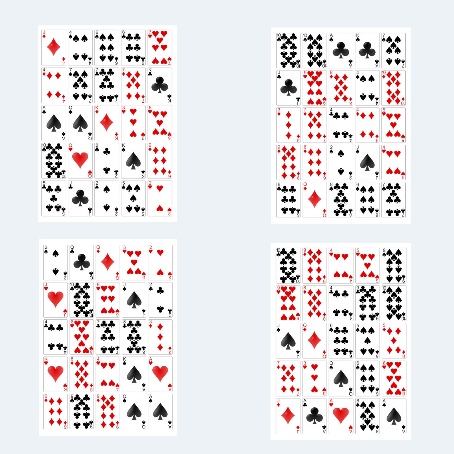 Poker Game Bingo Cards – 1000 Printable Poker Bingo Cards – Digital ...
