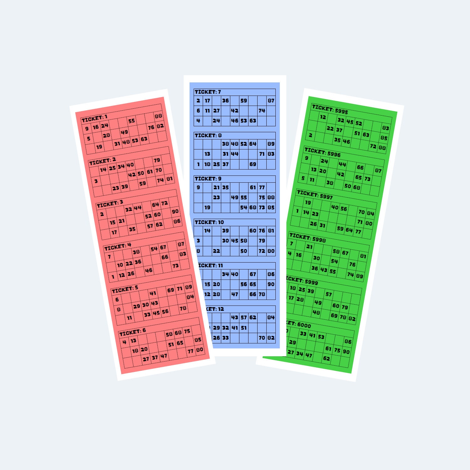 Tambola Tickets – 1 to 90 Printable Tambola Bingo Cards – 500 Pages ...
