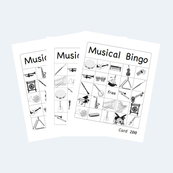 Musical Bingo Cards - Etsy