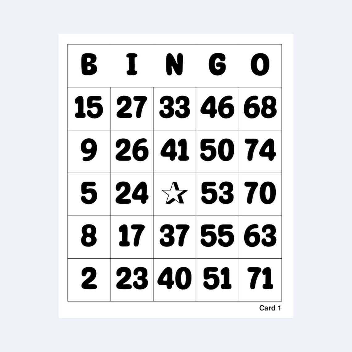 Bingo Cards - Printable Bingo Cards 2 per Page – 500 Pages / 1000 Cards ...