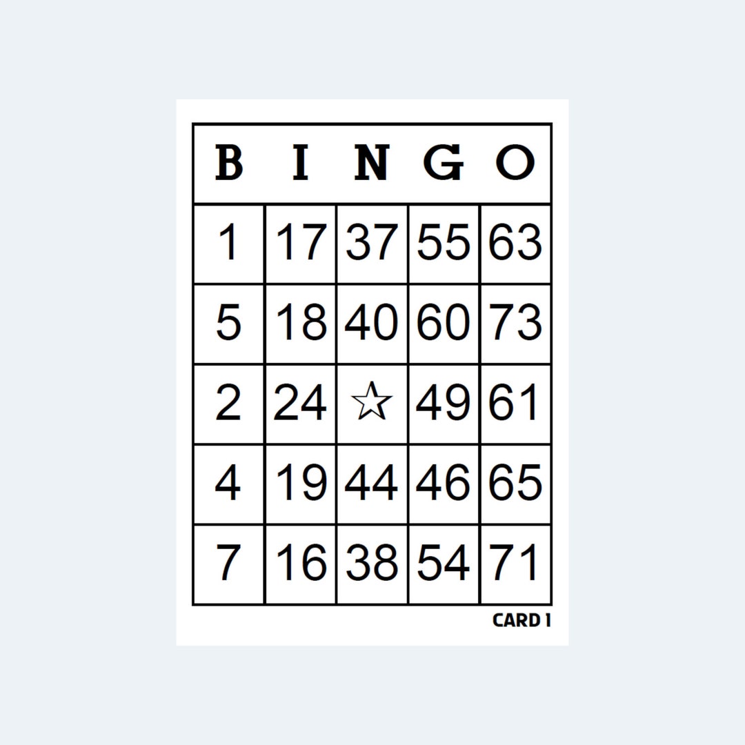 Bingo Cards - 1 to 75 Bingo Cards 4 per Page – 250 Pages / 1000 Cards ...