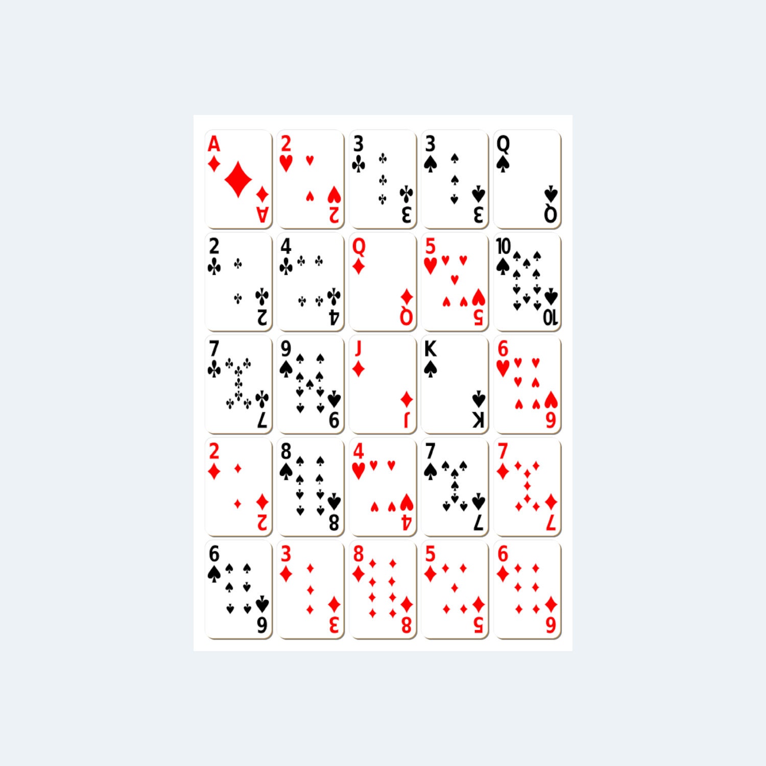 Poker Game Bingo Cards – 1000 Printable Poker Bingo Cards – Digital ...