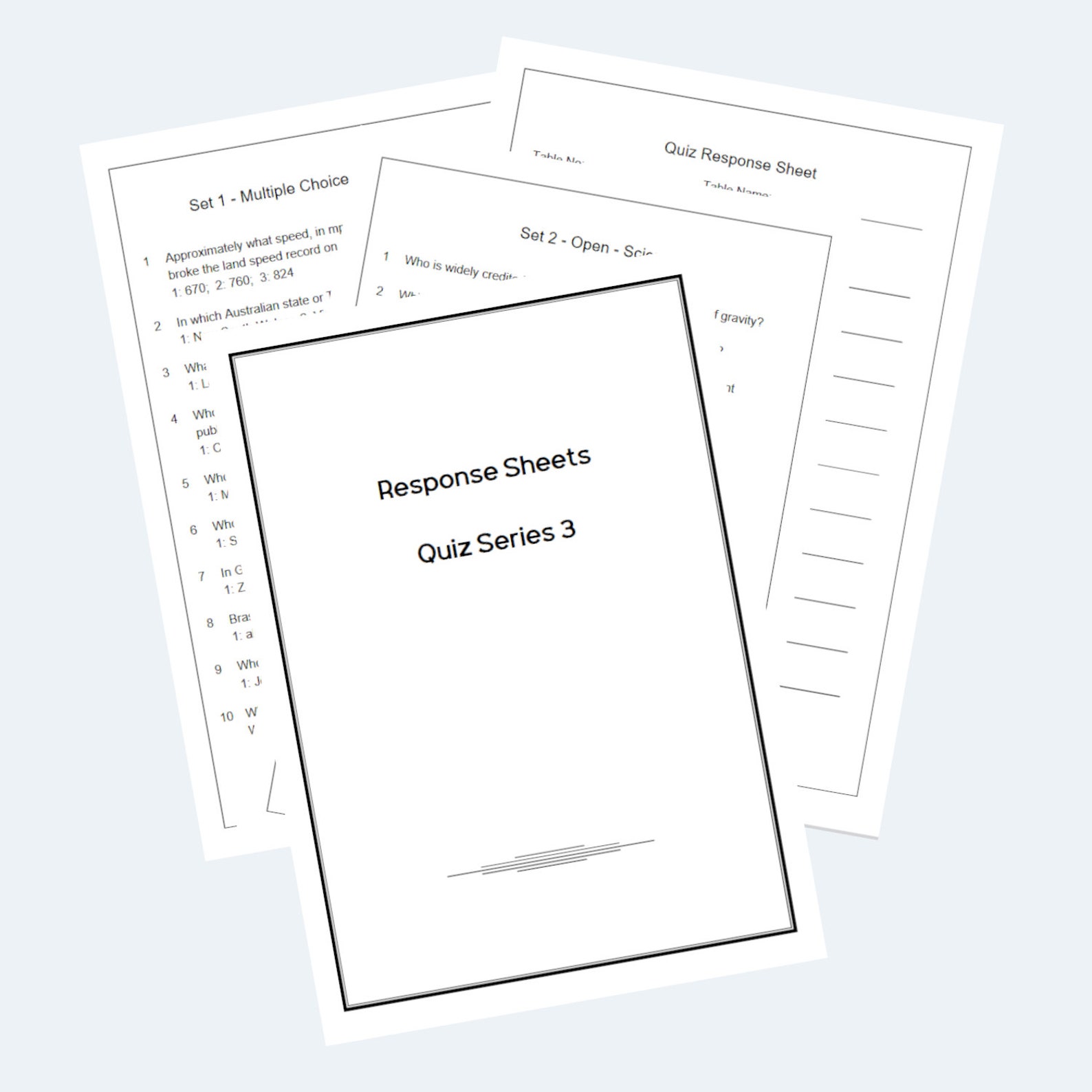 Trivia Quiz Questions - 80 Formatted Questions - 40 Open and 40 ...