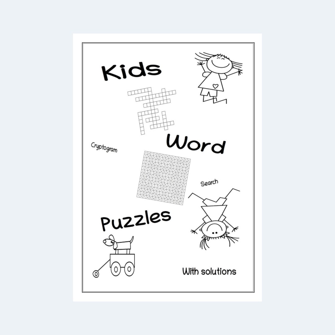 Kids Word Puzzles - Printable Puzzles With Solutions - Etsy