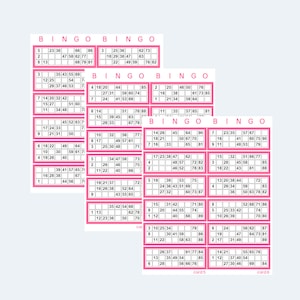 Printable UK Style 1-90 Bingo Ticket Cards - 2 per Page – 500 Pages ...