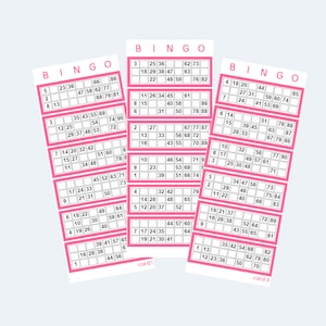 Printable UK Style 1-90 Bingo Ticket Cards - 2 per Page – 500 Pages ...