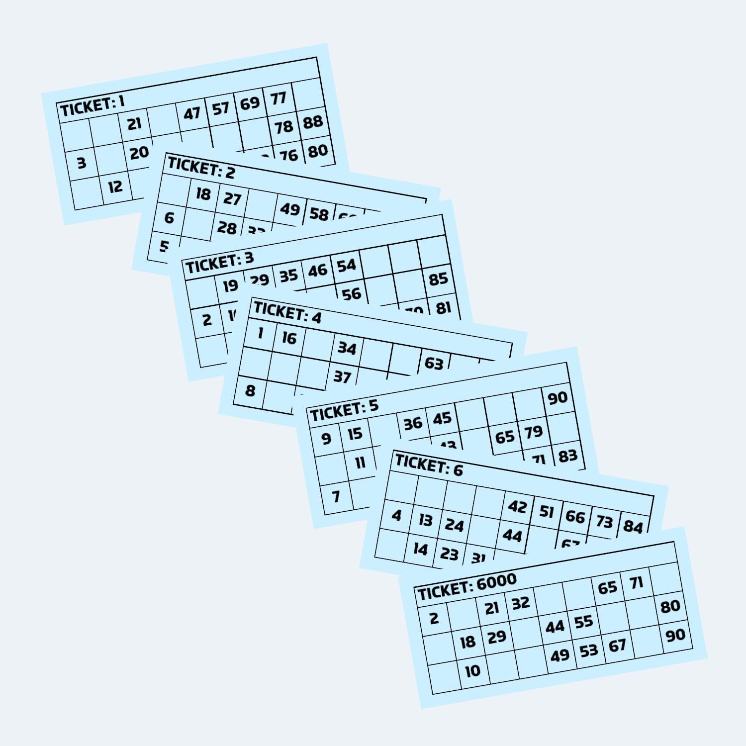 Tambola Tickets – 1 to 90 Printable Tambola Bingo Cards – 500 Pages ...