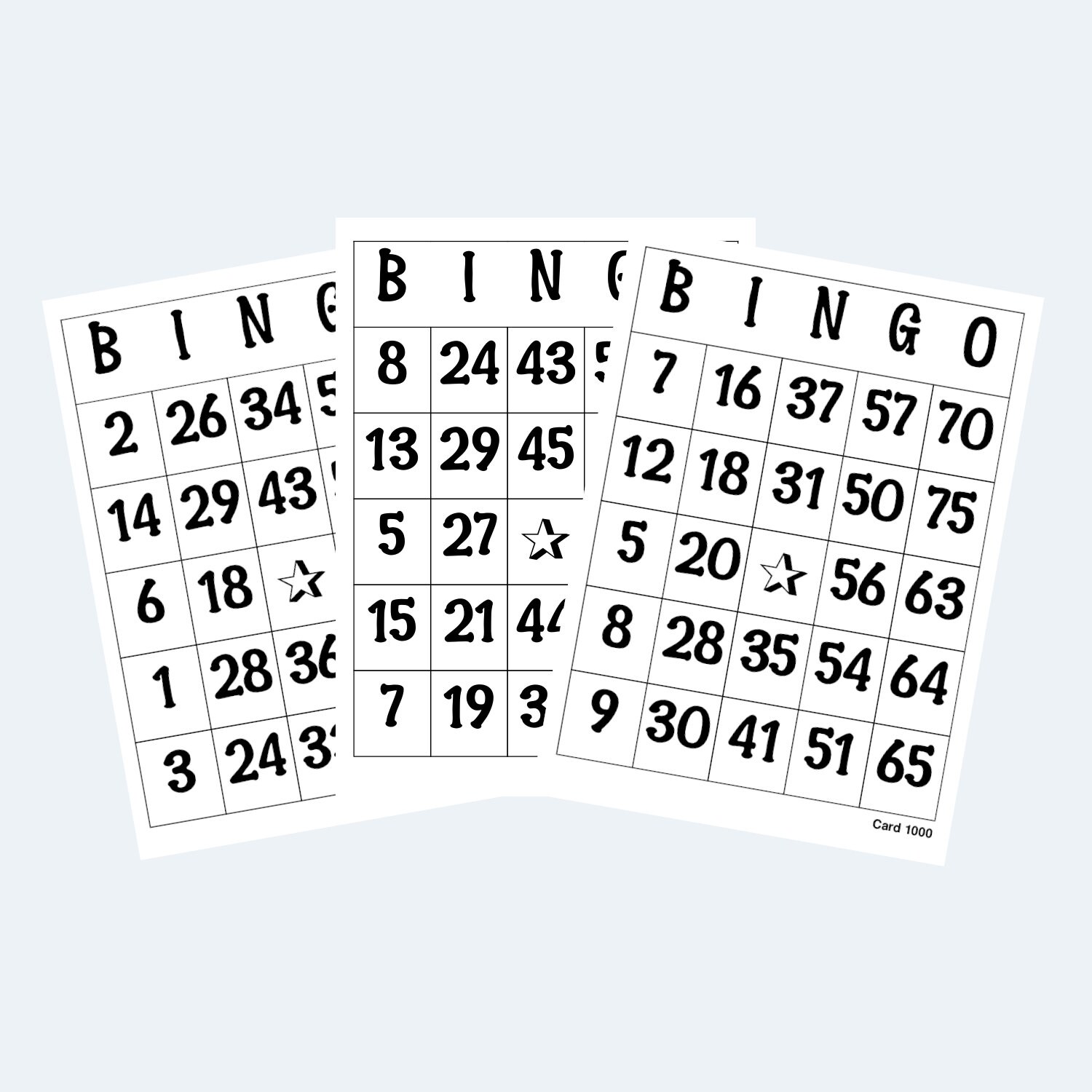 Bingo Cards Printable Bingo Cards 4 per Page 250 Pages / 1000 Cards - Etsy