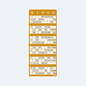 Printable UK Style 1-90 Bingo Ticket Cards, 2 per Page, 500 Pages ...