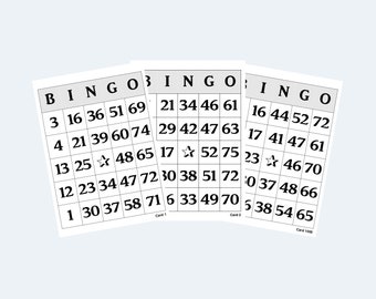 Printable UK Style 1-90 Colour Bingo Ticket Cards, 2 Cards per Page ...