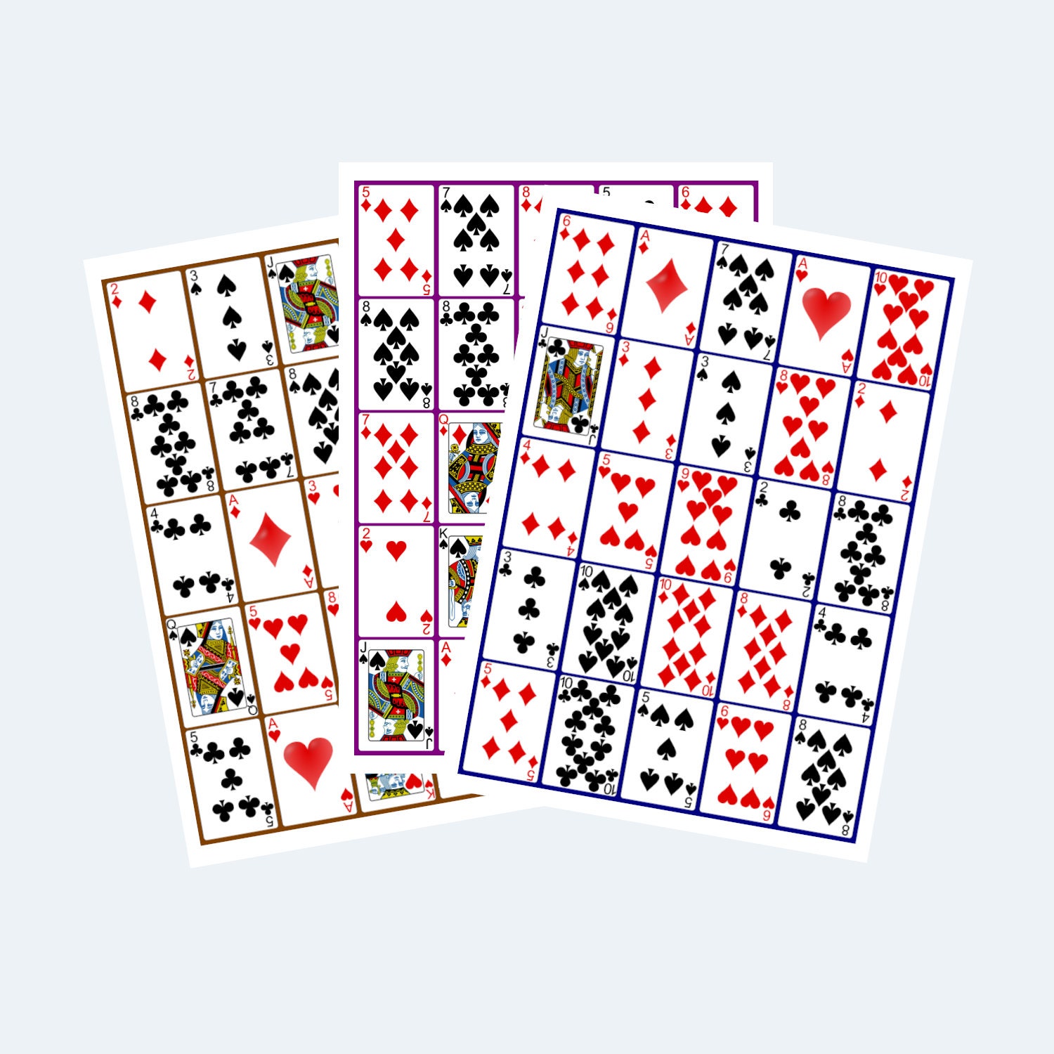 Poker Game Bingo Cards – 1000 Printable Poker Bingo Cards – Digital ...