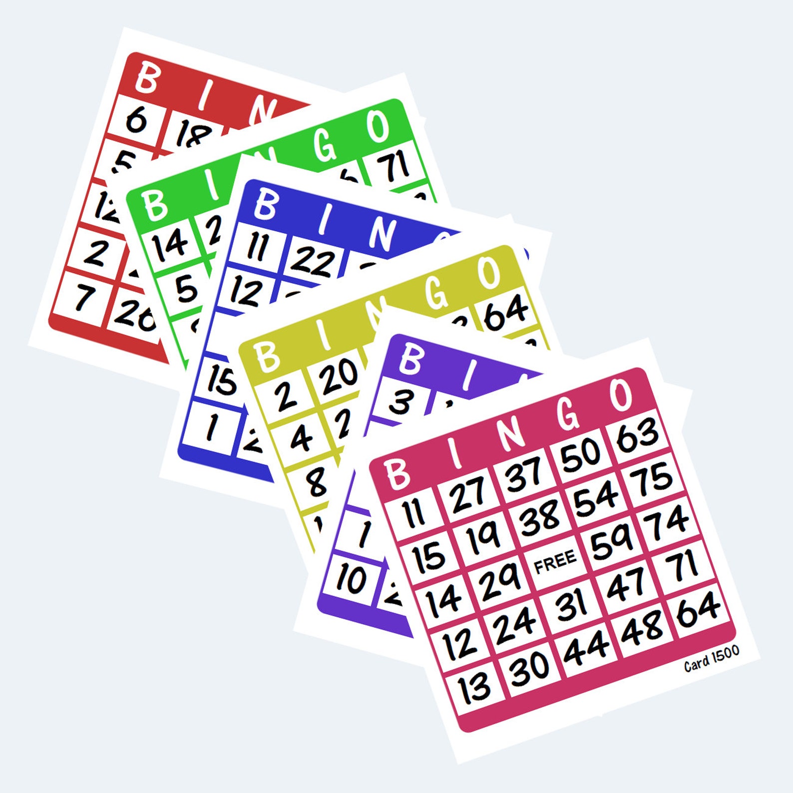 Printable Colour Bingo Cards – 6 per Page - Etsy