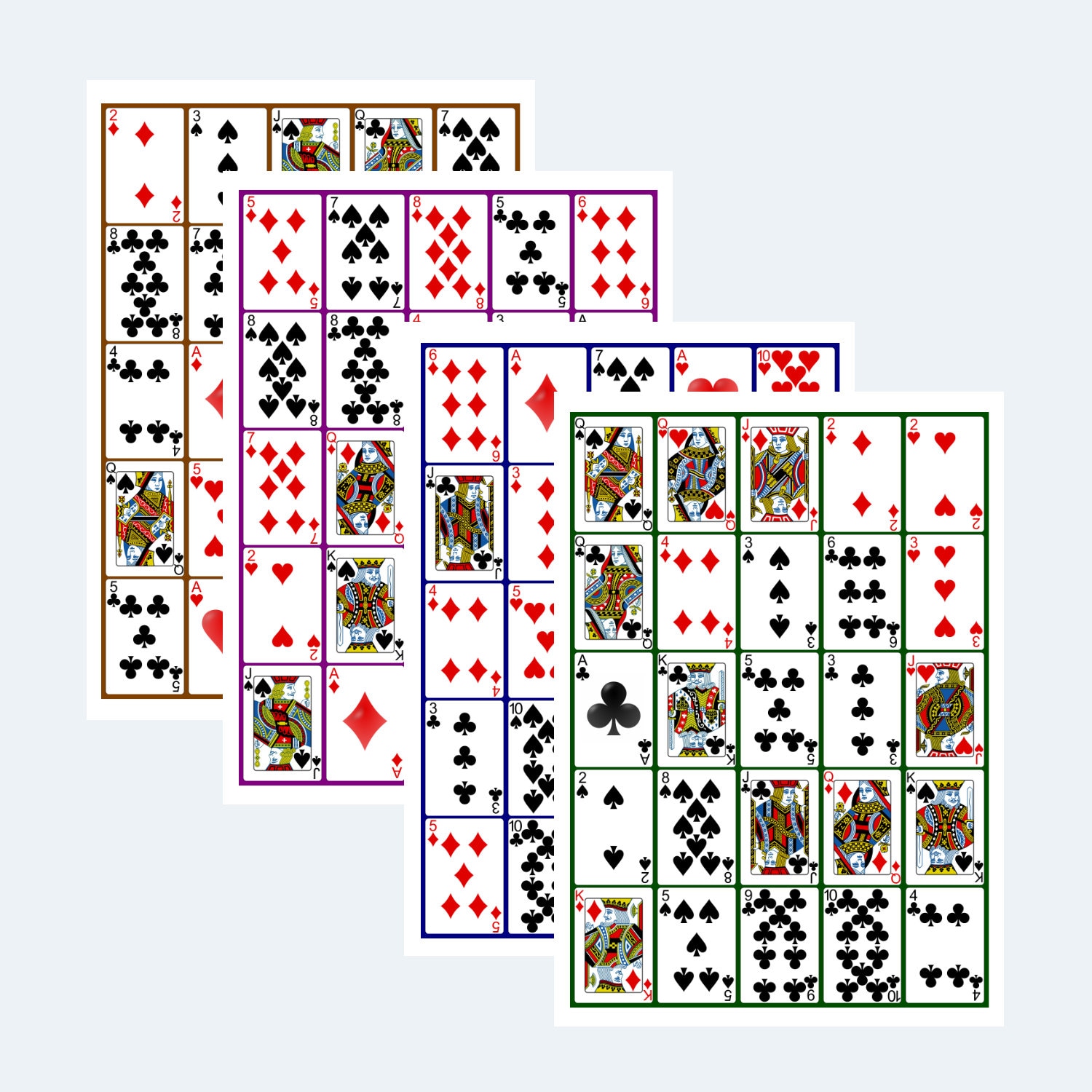 Poker Game Bingo Cards – 1000 Printable Poker Bingo Cards – Digital ...
