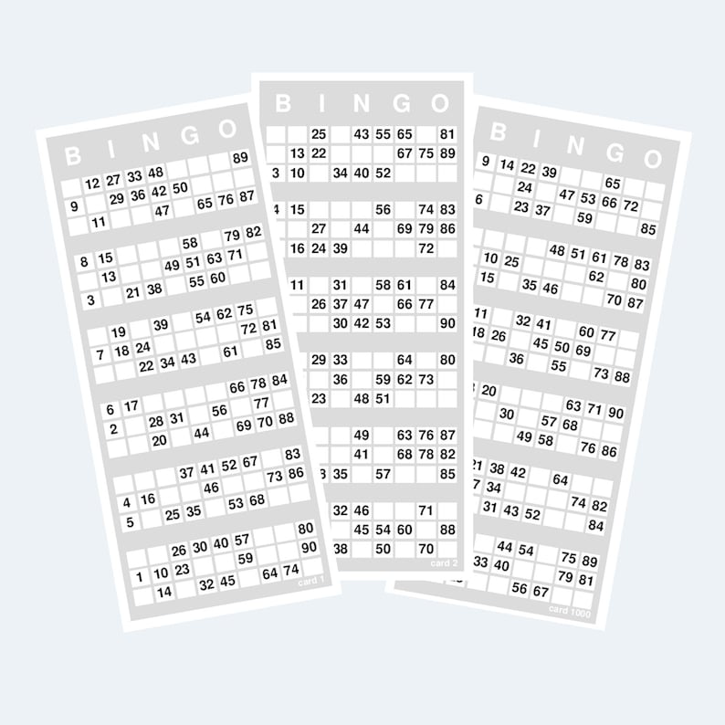 Bingo Cards – Printable UK Style 1 to 90 Bingo Cards – Printable ...