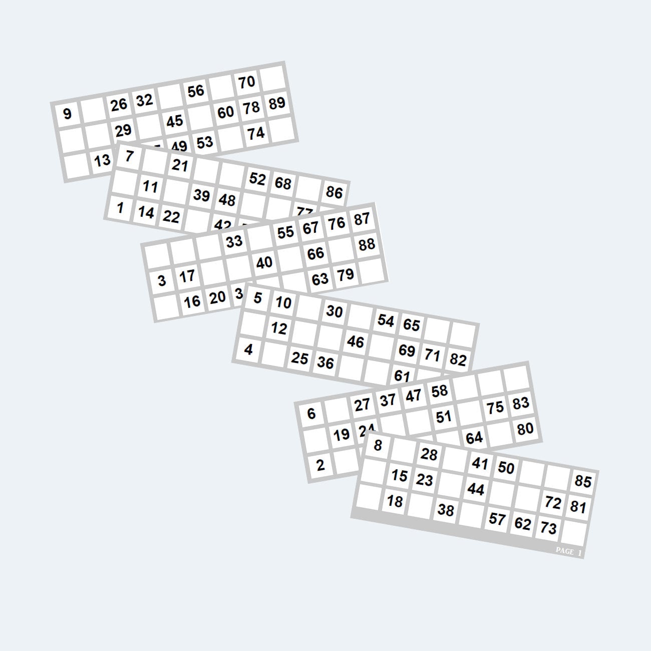 Printable UK Style 1-90 Bingo Ticket Cards, Large Print - Etsy