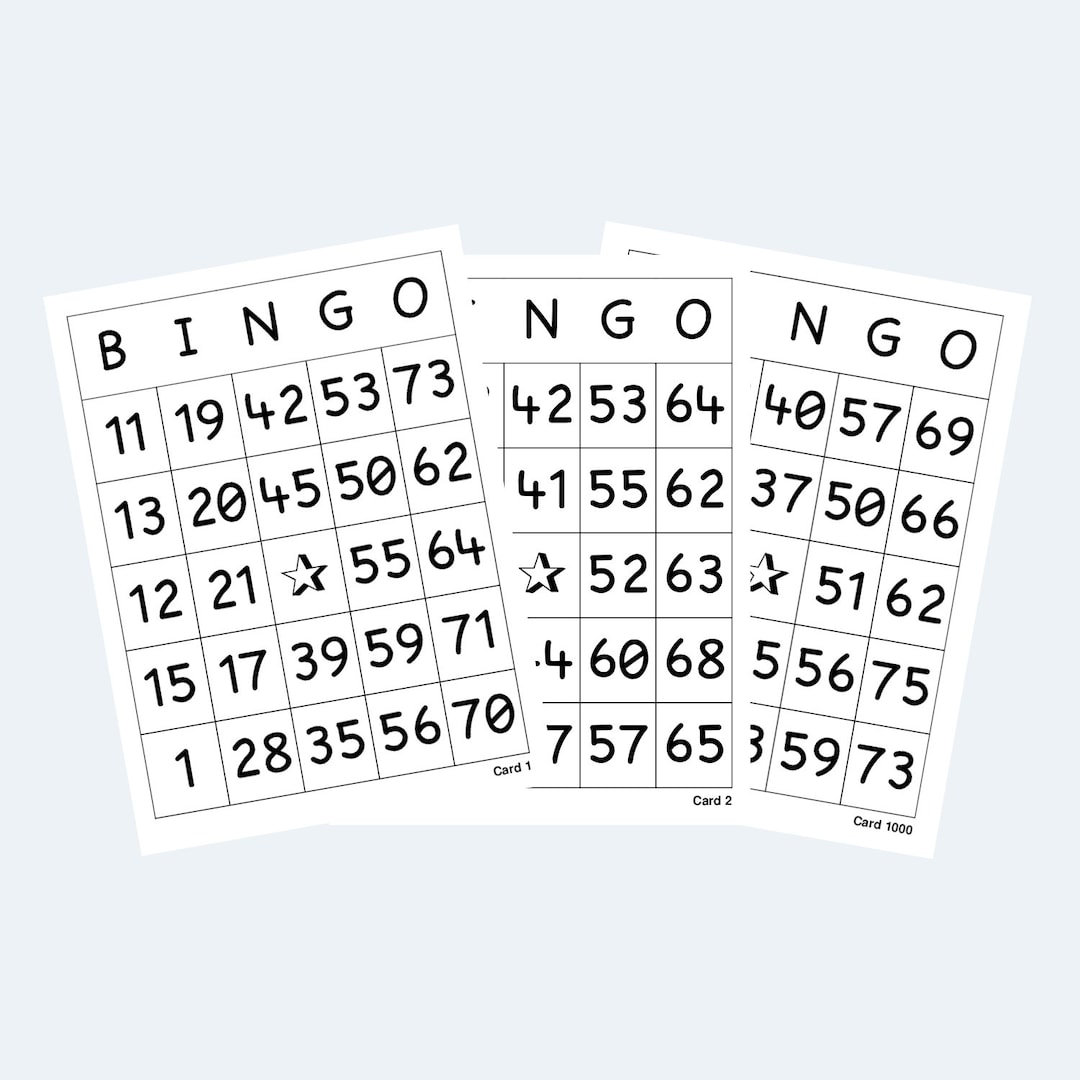 Bingo Cards - Printable Bingo Cards – 4 per Page - Etsy