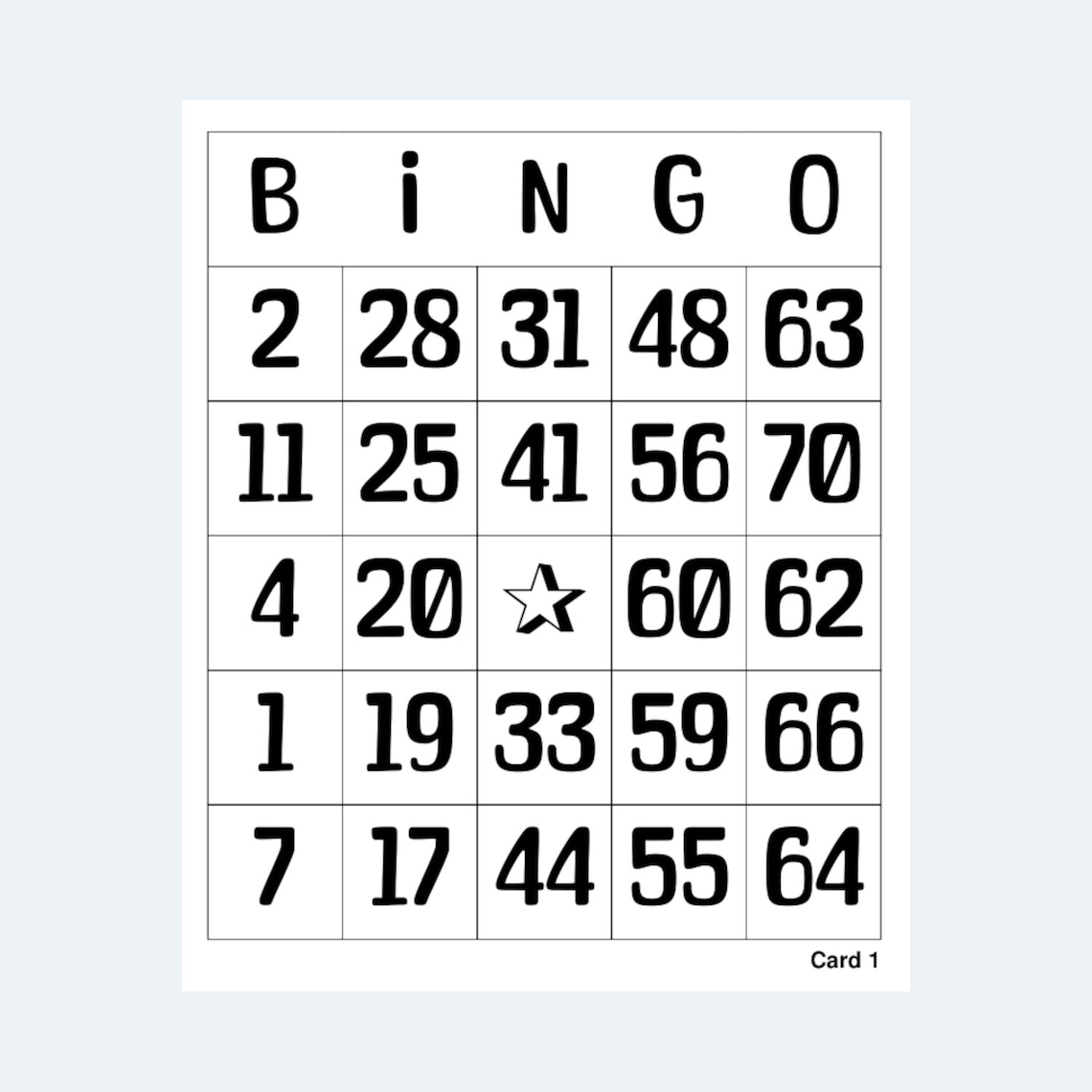 Bingo Cards - Printable Bingo Cards 2 per Page – 500 Pages / 1000 Cards ...