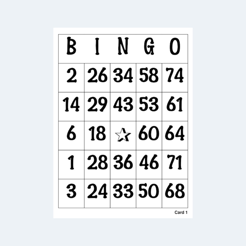 Bingo Cards Printable Bingo Cards 4 per Page 250 Pages / 1000 Cards - Etsy