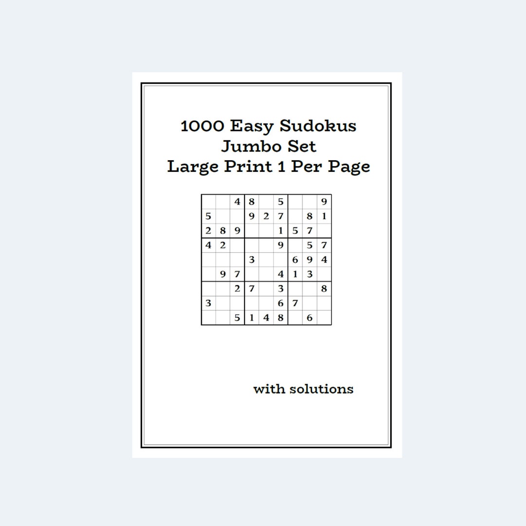Sudoku Puzzles – Jumbo Set 1000 Easy-solve Sudoku Puzzles - Large Print ...