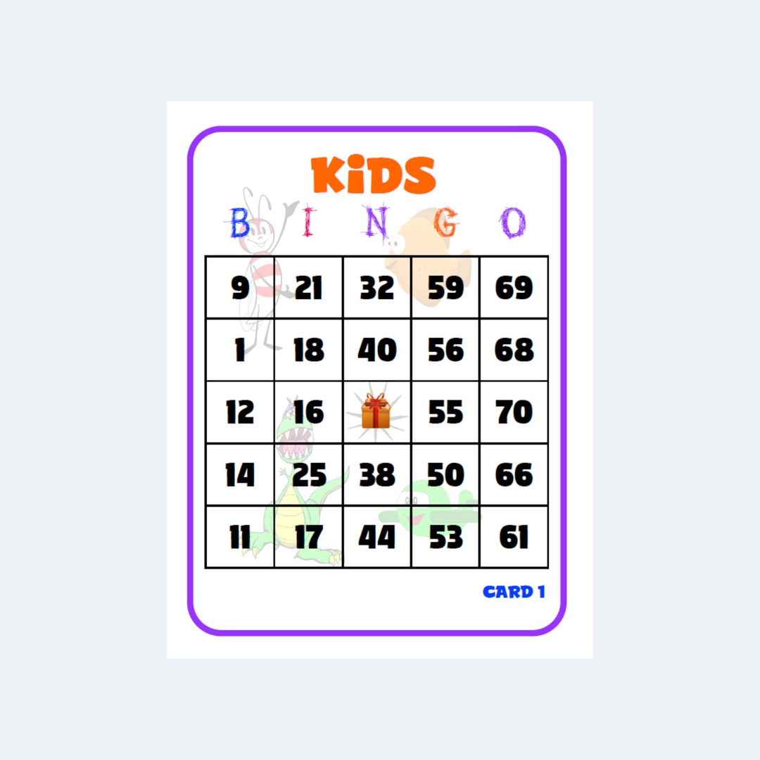 Printable Kids 1 To 75 Bingo Cards 2 Per Page 500 Pages 1000