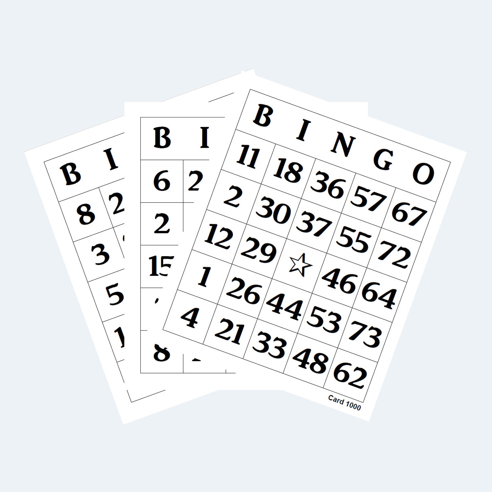 Printable Bingo Cards - Large Print 2 per Page - Etsy