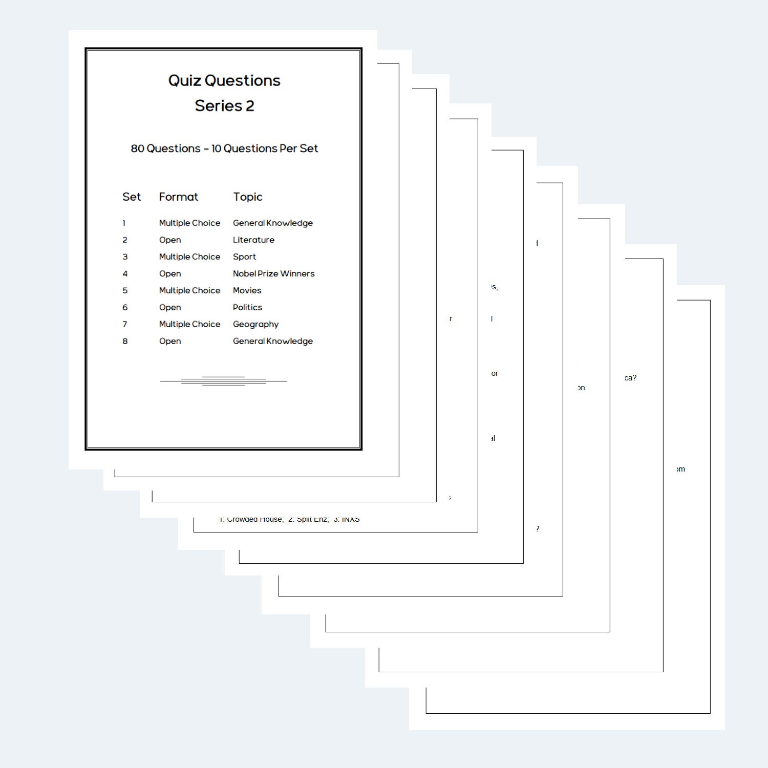 Trivia Quiz Questions - 80 Formatted Questions - 40 Open and 40 ...