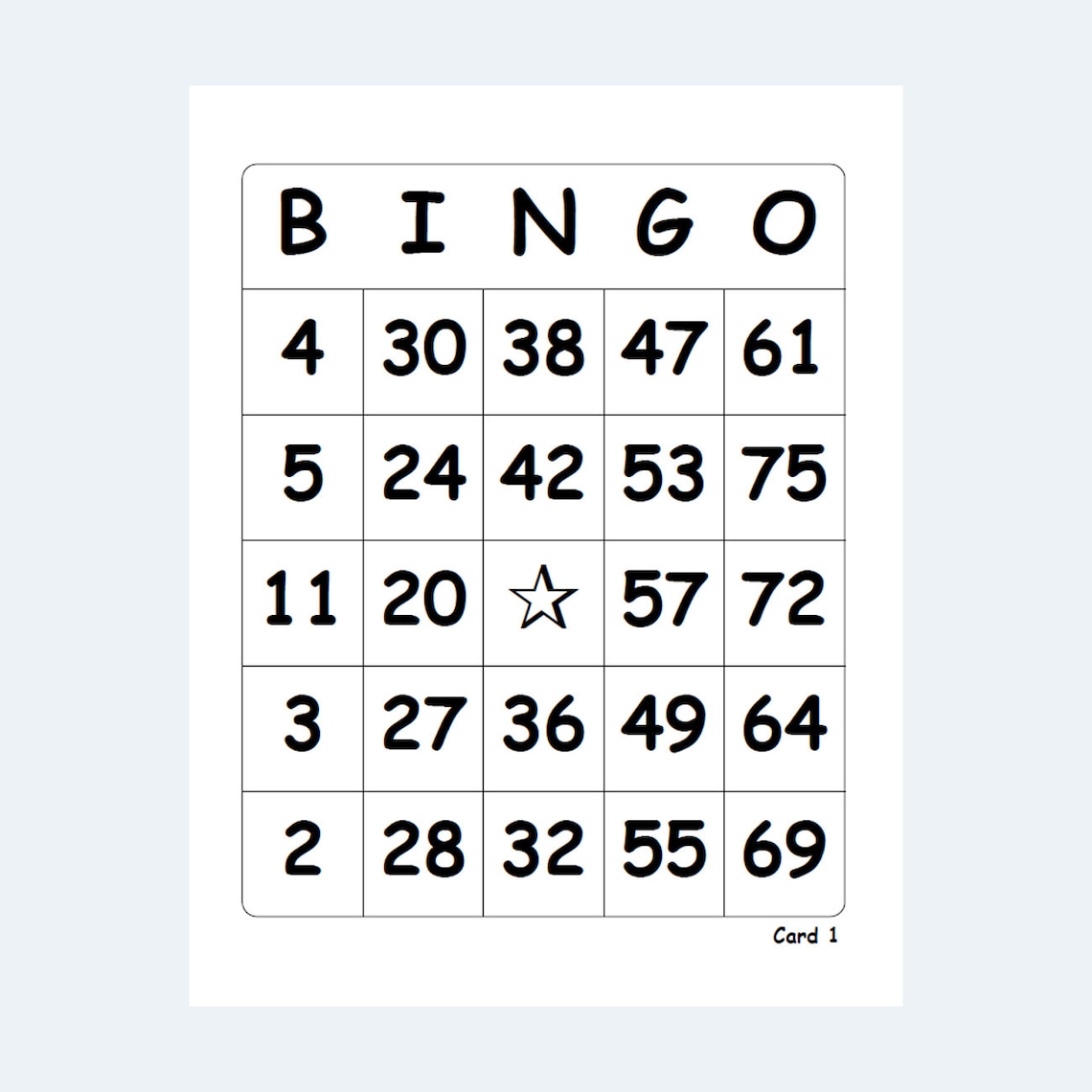 Bingo Cards, Large Print - Printable Bingo Cards - Etsy
