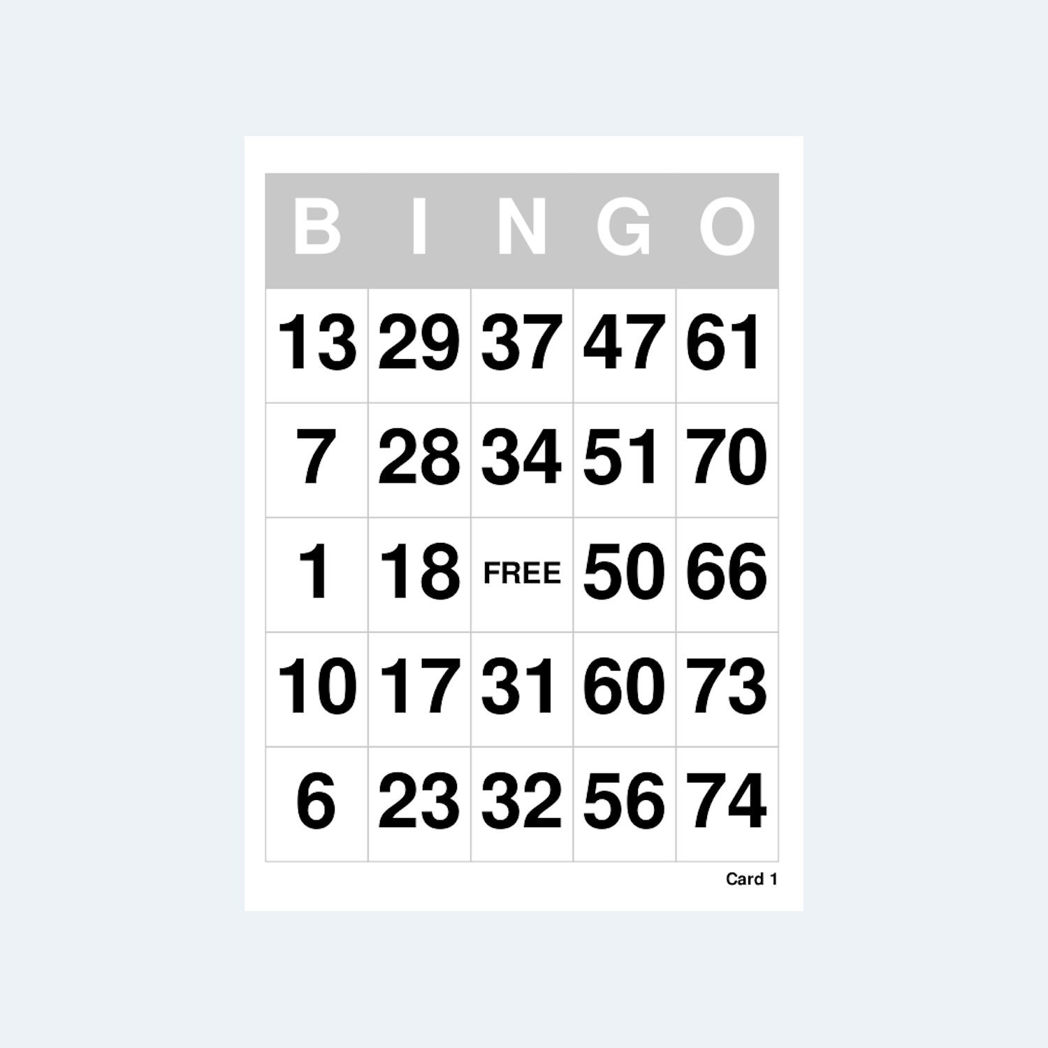 Bingo Cards - Printable Bingo Cards - 4 per Page – 250 Pages / 1000 ...
