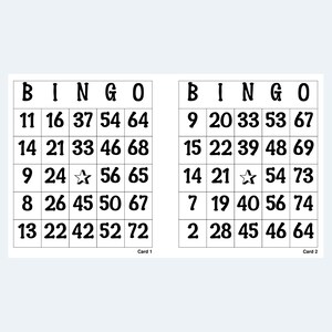 Bingo Cards - Printable Bingo Cards 2 per Page – 500 Pages / 1000 Cards ...
