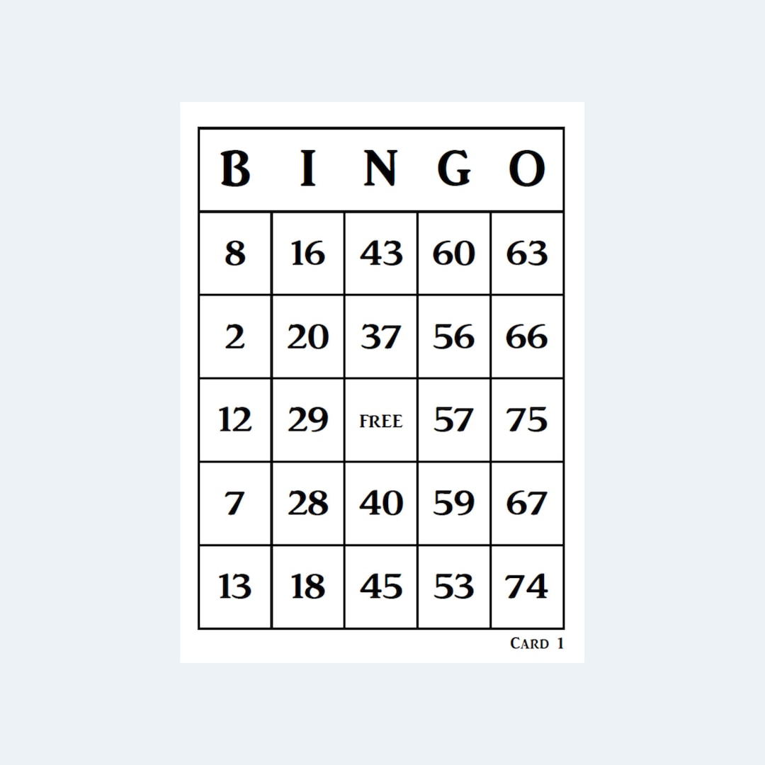 Bingo Cards – 3 Sets of 1000! - 1 to 75 Printable Bingo Cards – 3 Sets ...