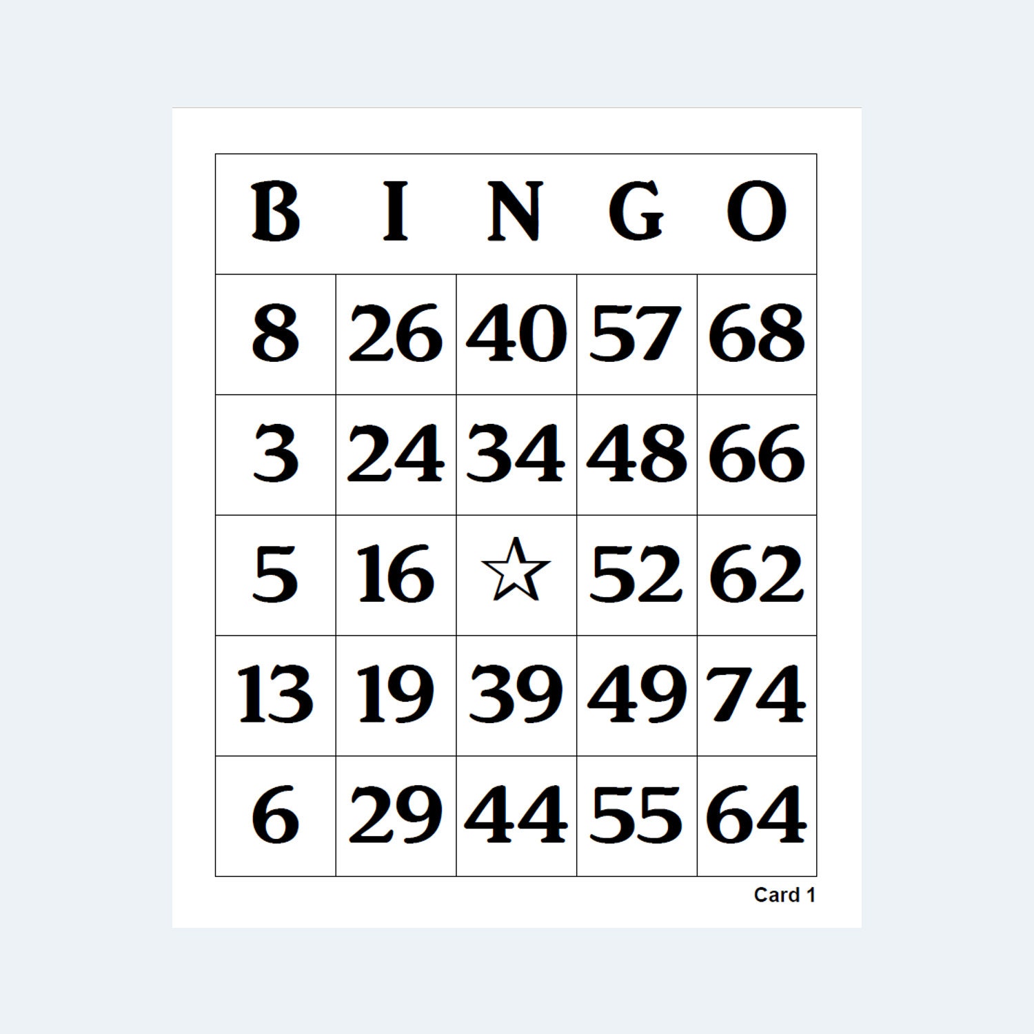 Printable Bingo Cards - Large Print 2 per Page - Etsy