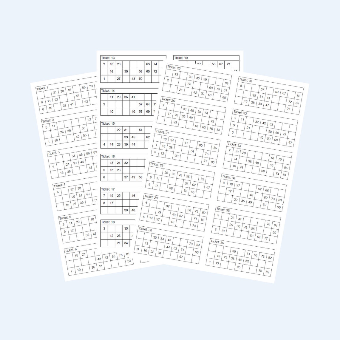 Tambola Tickets – 1 to 90 Printable Tambola Bingo Cards – 500 Pages ...