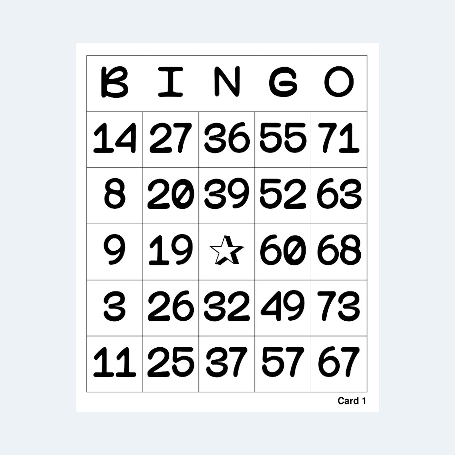Bingo Cards - Printable Bingo Cards 2 per Page – 500 Pages / 1000 Cards ...