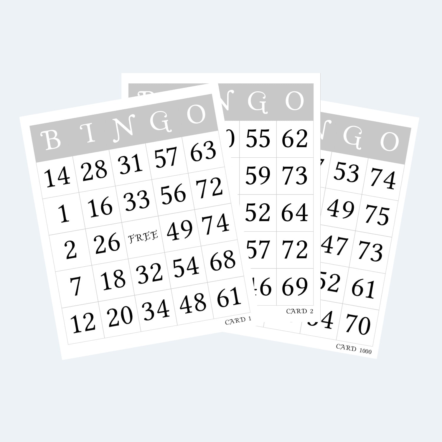 Printable Bingo Cards - 2 per Page - Etsy