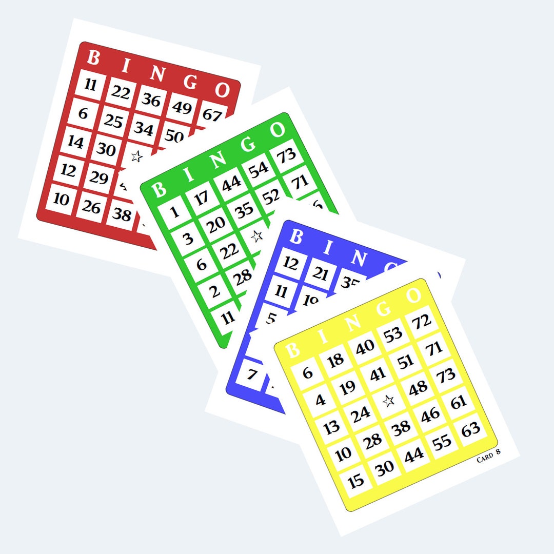 Printable Colour Bingo Cards – 4 per Page - Etsy