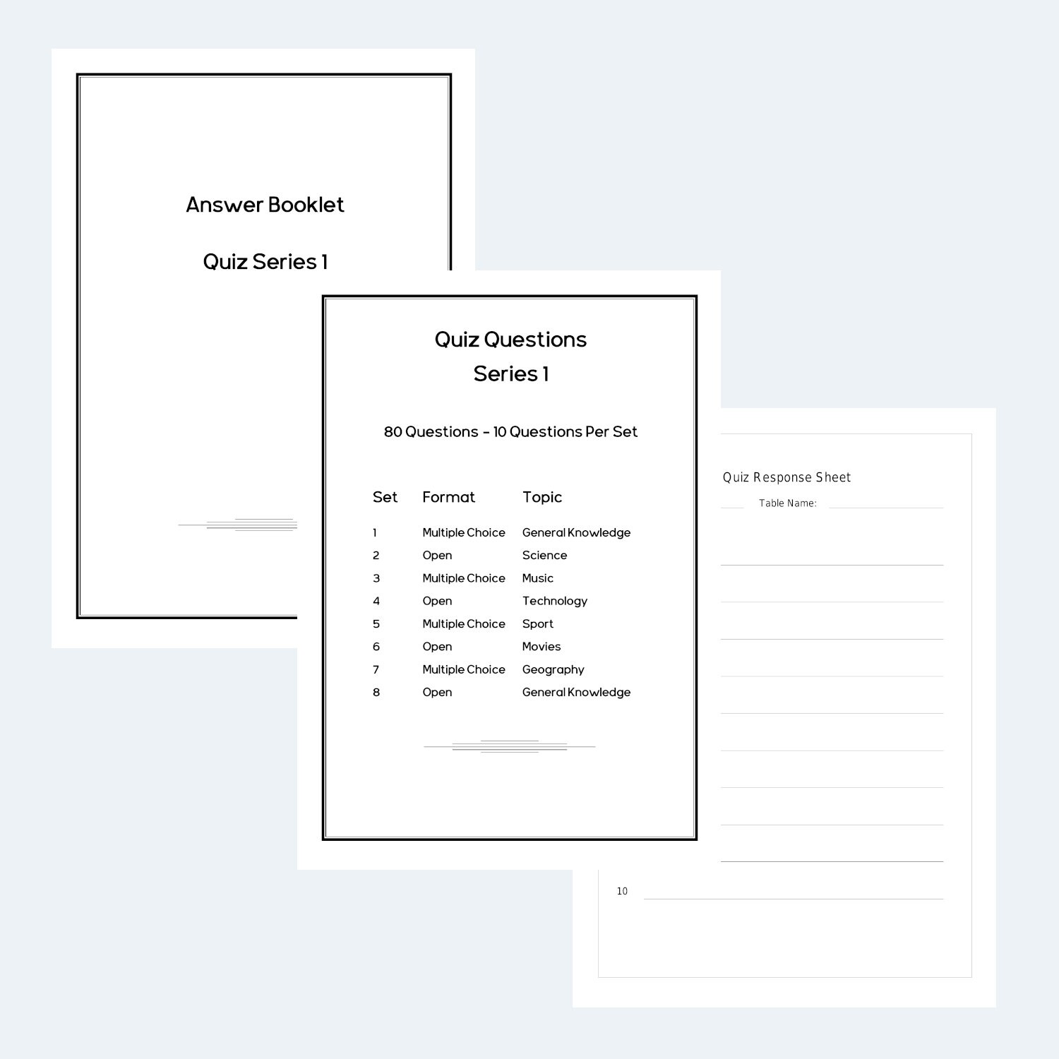 Trivia Quiz Questions - 80 Formatted Questions - 40 Open and 40 ...