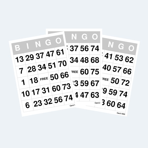 Printable Bingo Cards 4 per Page - Etsy