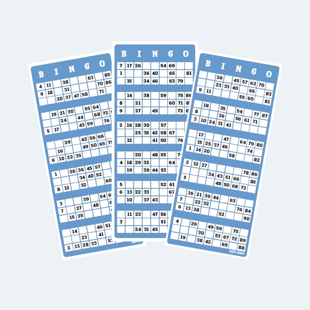 Printable Colour UK Style 1-90 Bingo Ticket Cards, 2 per Page - Etsy