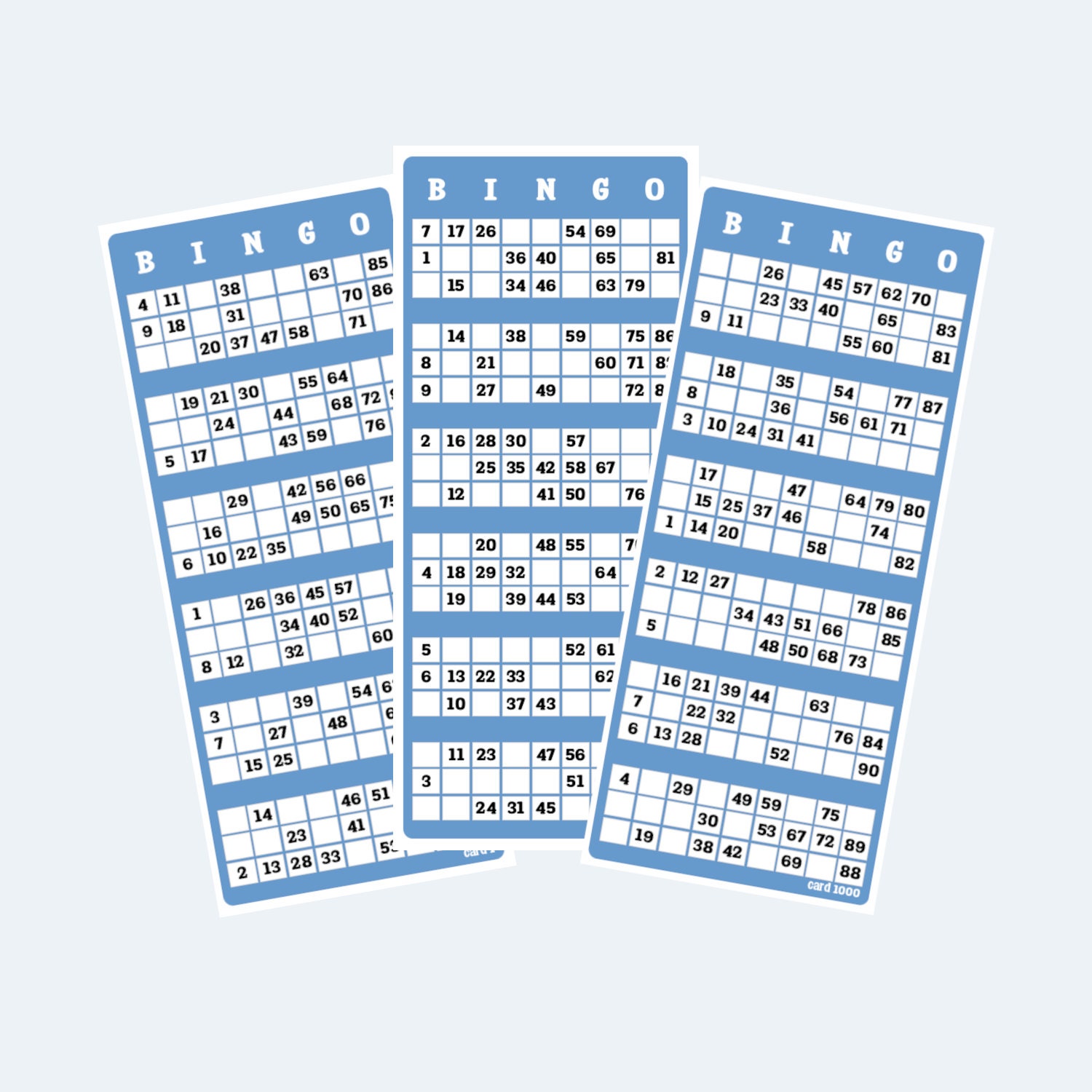 Printable Colour UK Style 1-90 Bingo Ticket Cards, 2 per Page - Etsy