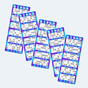 1000 Colorful UK Style 1-90 Bingo Ticket Cards, 2 Cards per (A4) Page ...