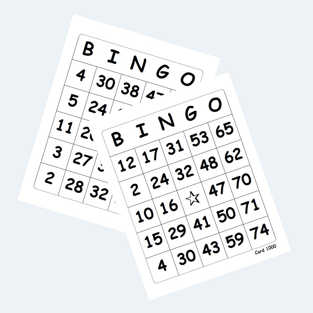 Bingo Cards, Large Print - Printable Bingo Cards - Etsy Australia