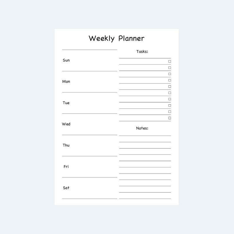 Printable Planner Templates Month Week and Day Planners - Etsy