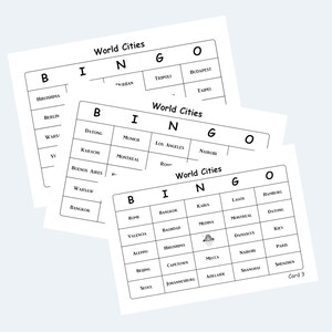 Bingo Cards – Novelty City Themed Bingo Cards - Printable Bingo Cards ...