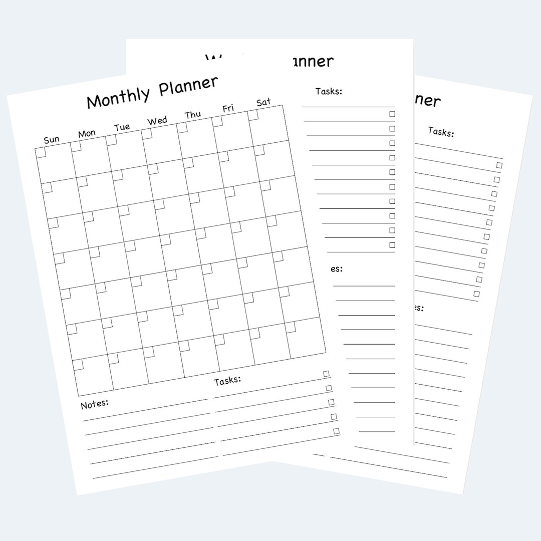 Printable Planner Templates - Month, Week and Day Planners - Etsy